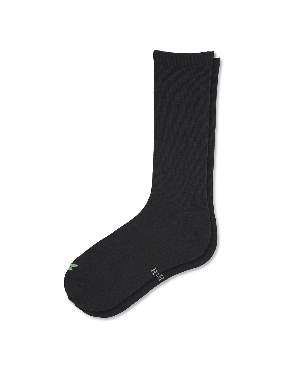 HUE Theracom Women's Ribbed Night Crew Socks OS Mid Calf Comfort Black ...