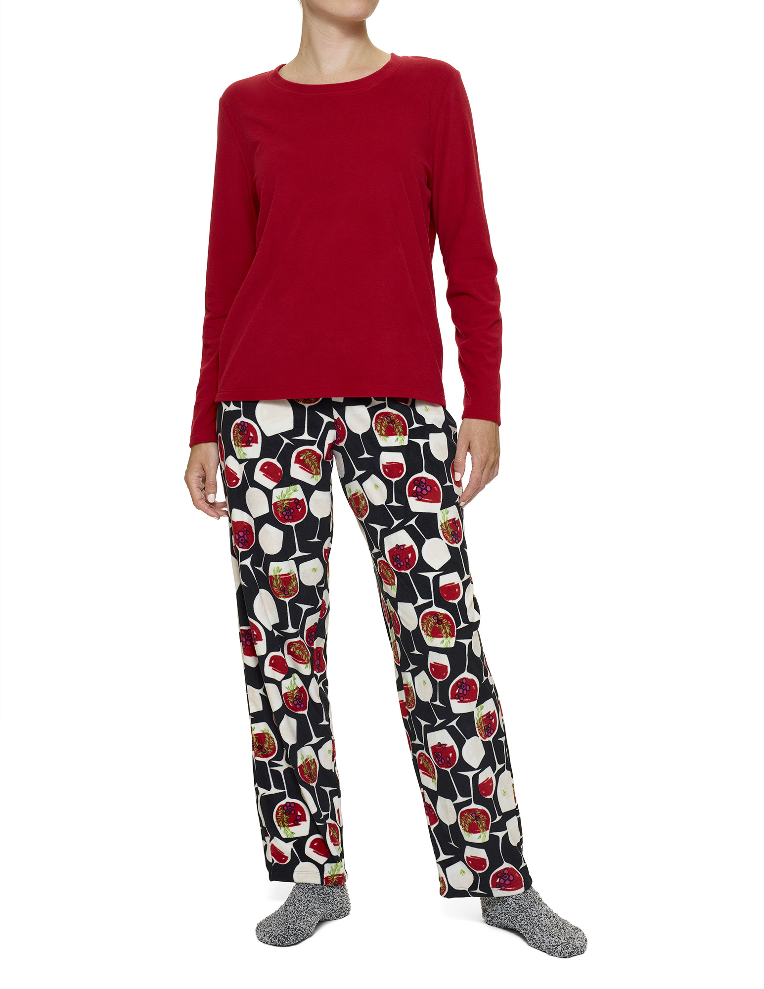 Hue Forever Fleece PJ Set With Slipper Socks PJ234502 | eBay